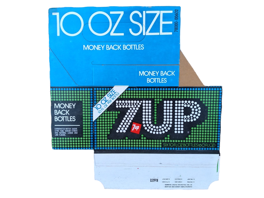 Vintage 7UP Soda Bottle Six Pack Cardboard Carrier / Carton - NEW | eBay