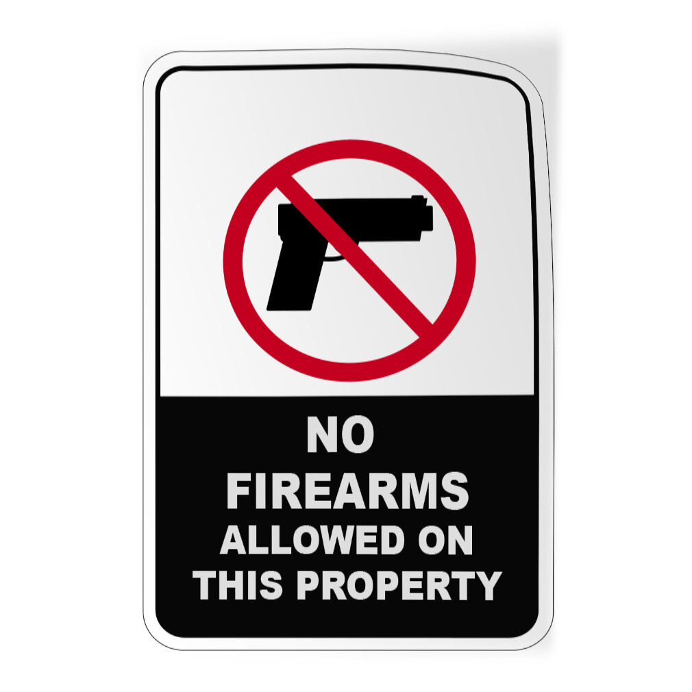 Vertical Vinyl Stickers No Firearms Allowed on This Property Safety ...