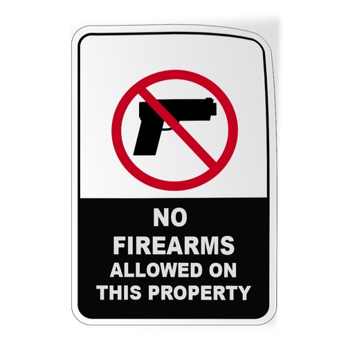 Vertical Vinyl Stickers No Firearms Allowed on This Property Safety ...