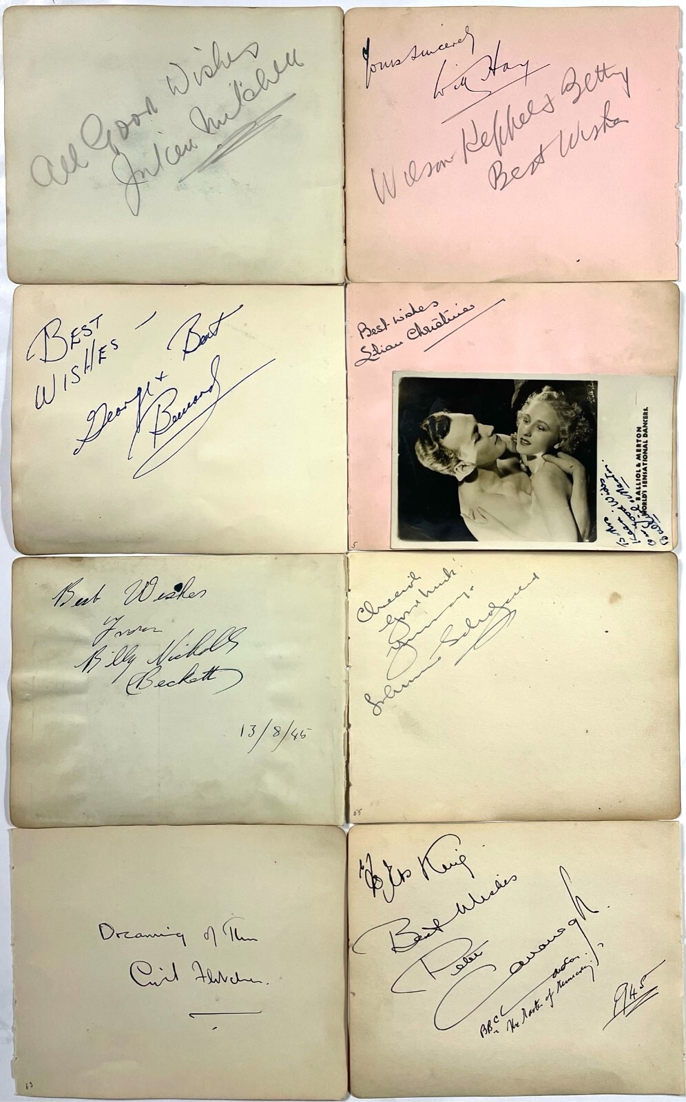 Autograph Collection British Music Hall Actors Entertainers ALBUM PAGES ...