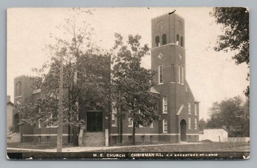 ME Church CHRISMAN Illinois RPPC Antique Photo Edgar County 1910s | eBay