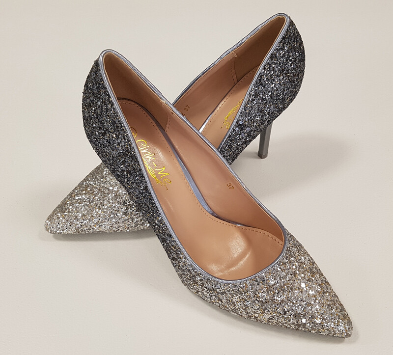 Schuhe Damen Pumps Glitzer mit Farbverlauf 8 cm Absatz | eBay.de