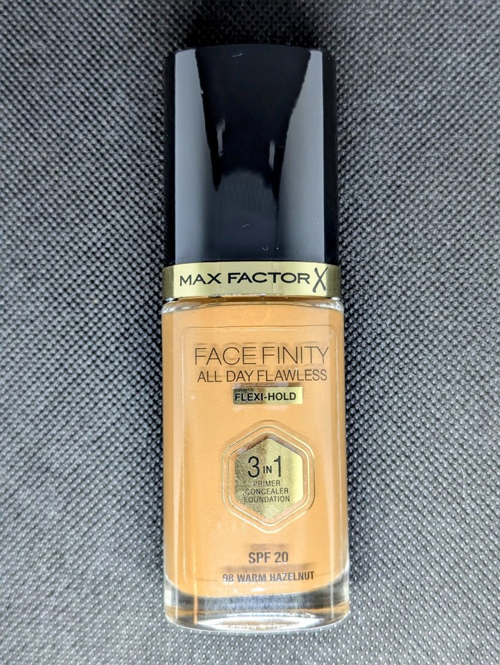 MAX FACTOR FACE FINITY ALL DAY FLAWLESS FOUNDATION No 098 Warm Hazelnut ...