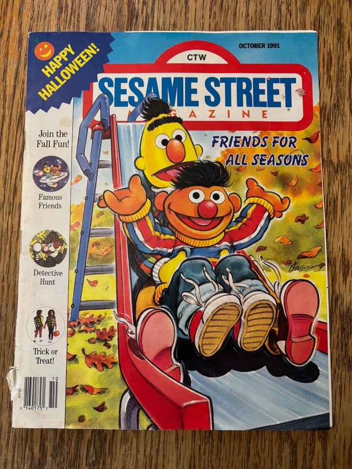 Lot of 4 Vintage 1991 Sesame Street Magazines, plus Sesame Street ...