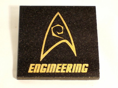 Star Trek Engineering Insignia, Granite Laser Engraved Paperweight,TOS ...