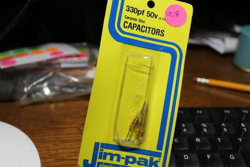 Jim Pak 330pf 50V Ceramic disc Capacitors (4) Brand New, in original ...