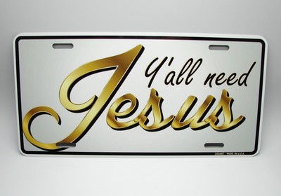 JESUS METAL CAR LICENSE PLATE TAG. CHRISTIAN SPIRITUAL RELIGIOUS ...