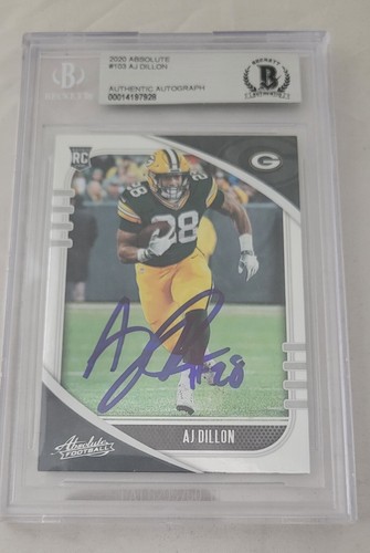 AJ Dillon Signed Panini Absolute Rookie 103 Beckett Encapsulated ...