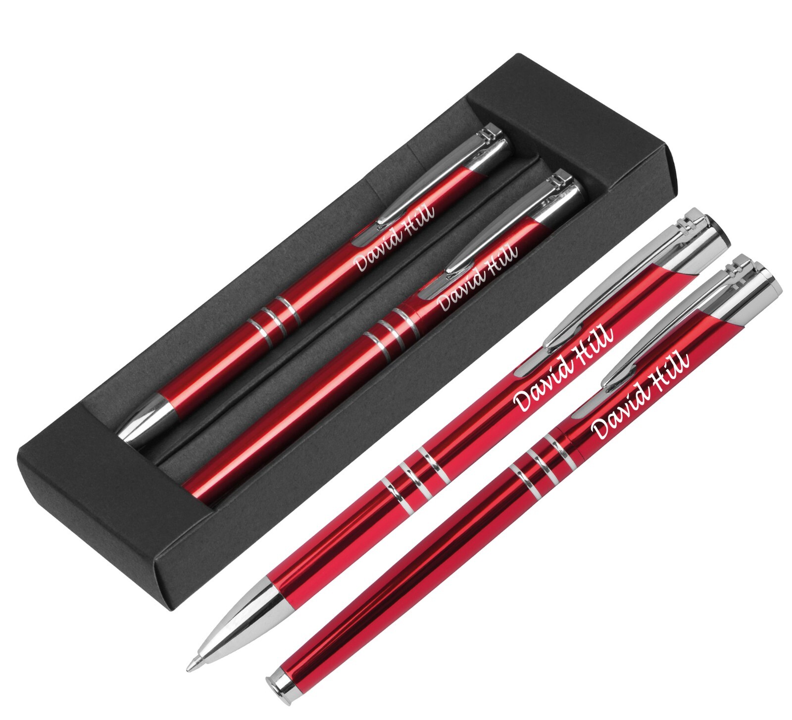 Personalised Engraved Pen & Pencil Sets or Pen & Rollerball Sets - 4 ...