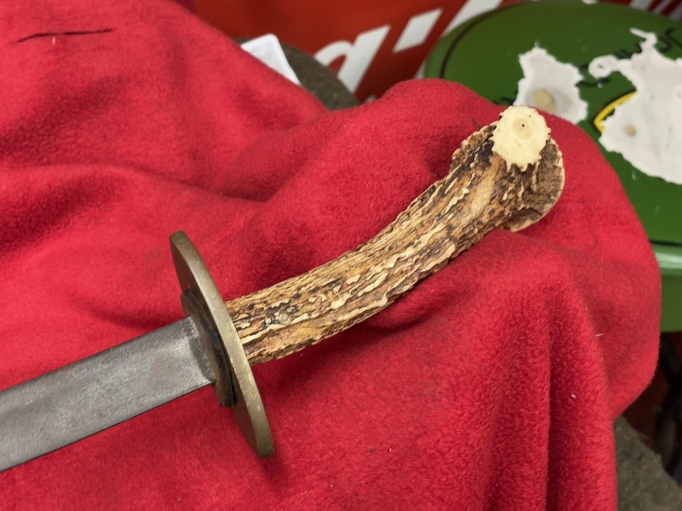 Custom Short Sword with Deer Antler Handle - 26 inches - 19 inch blade ...