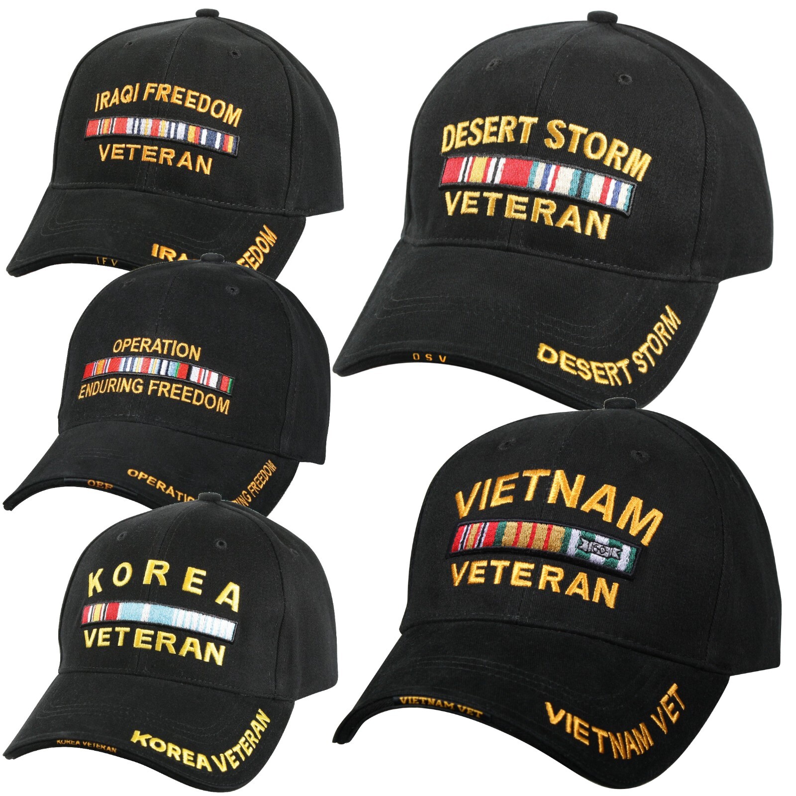 Deluxe Low Profile Insignia Caps - Veteran of Wars Hats - Be Proud! | eBay