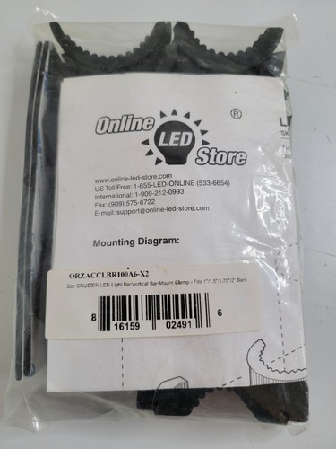 Lamphus LED Light Bar Mounting Clamp Set NOS Fits 1" - 2 ...