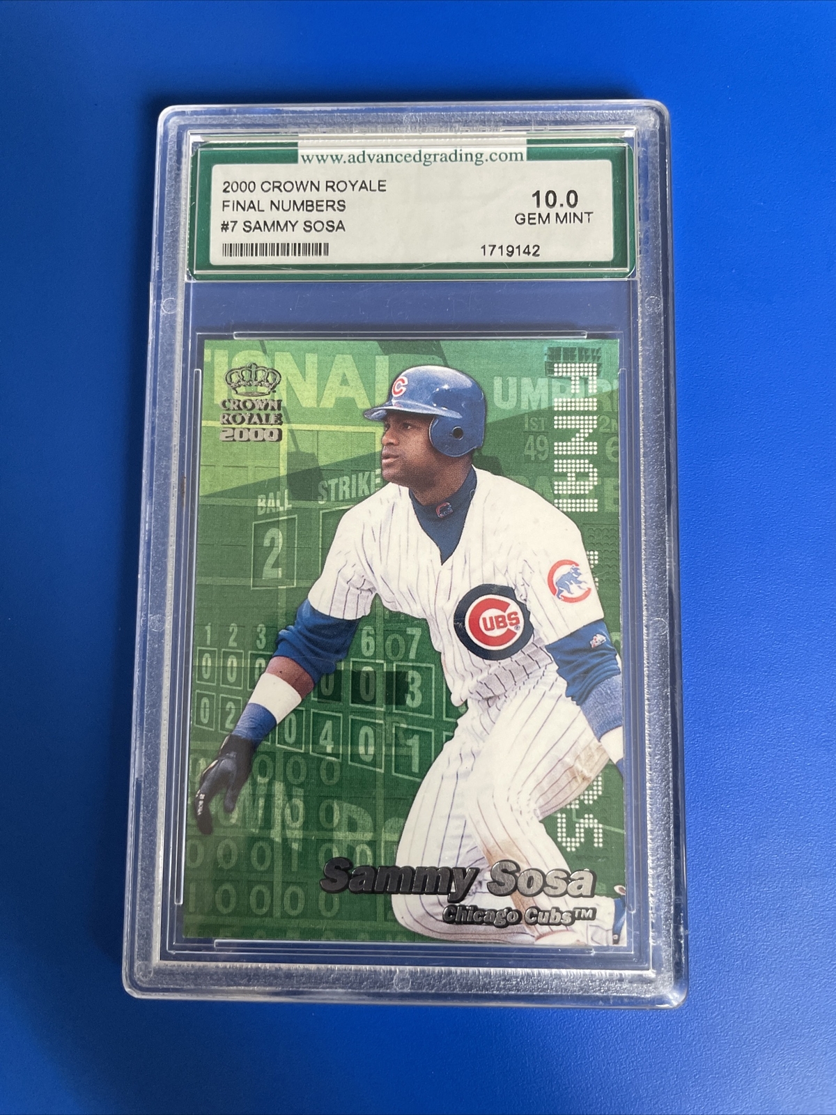 Sammy Sosa 2000 Crown Royale Final Numbers #7 Graded AGS GEM MT 10 ...