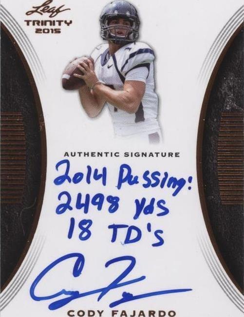 2015 Leaf Trinity - Signatures Cody Fajardo #TS-CF1 (AU, RC) for sale ...