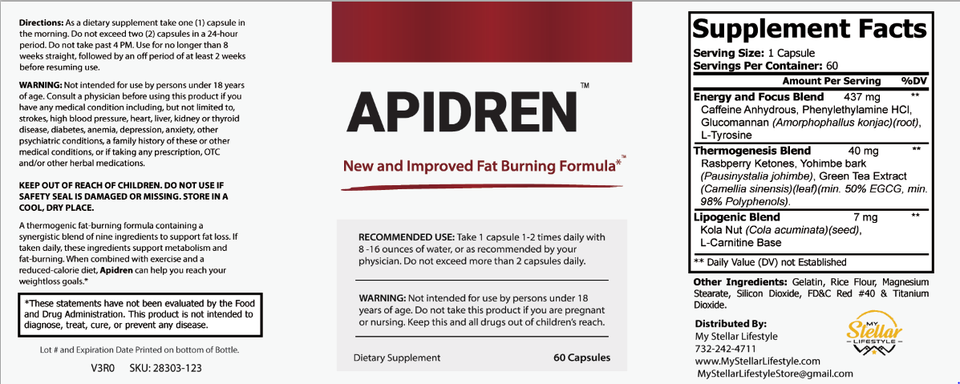 2 Pack Apidren, formula to help you burn fat-60 Capsules x2 | eBay