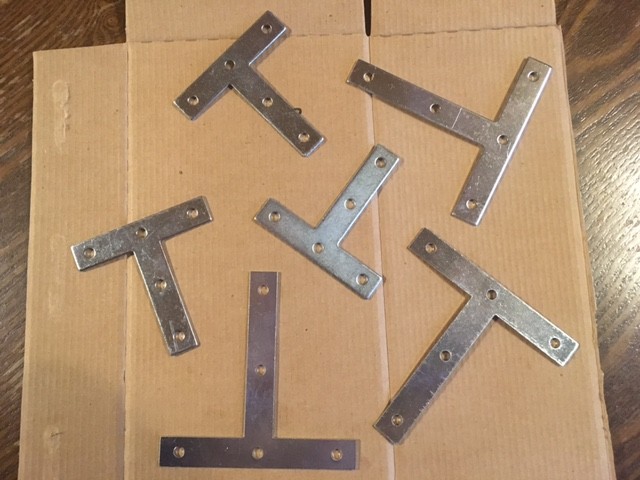 12 OR 20 pcs 3" & 4" Galvanized Steel Flat "T" Tee Braces Brackets *USA ...