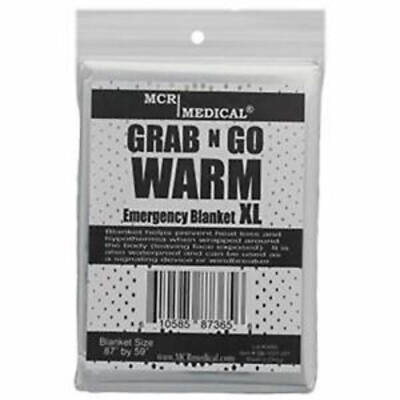 50 Pack Grab-N-Go Warm Emergency Blanket, 84" by 52" Silver,FREE ...