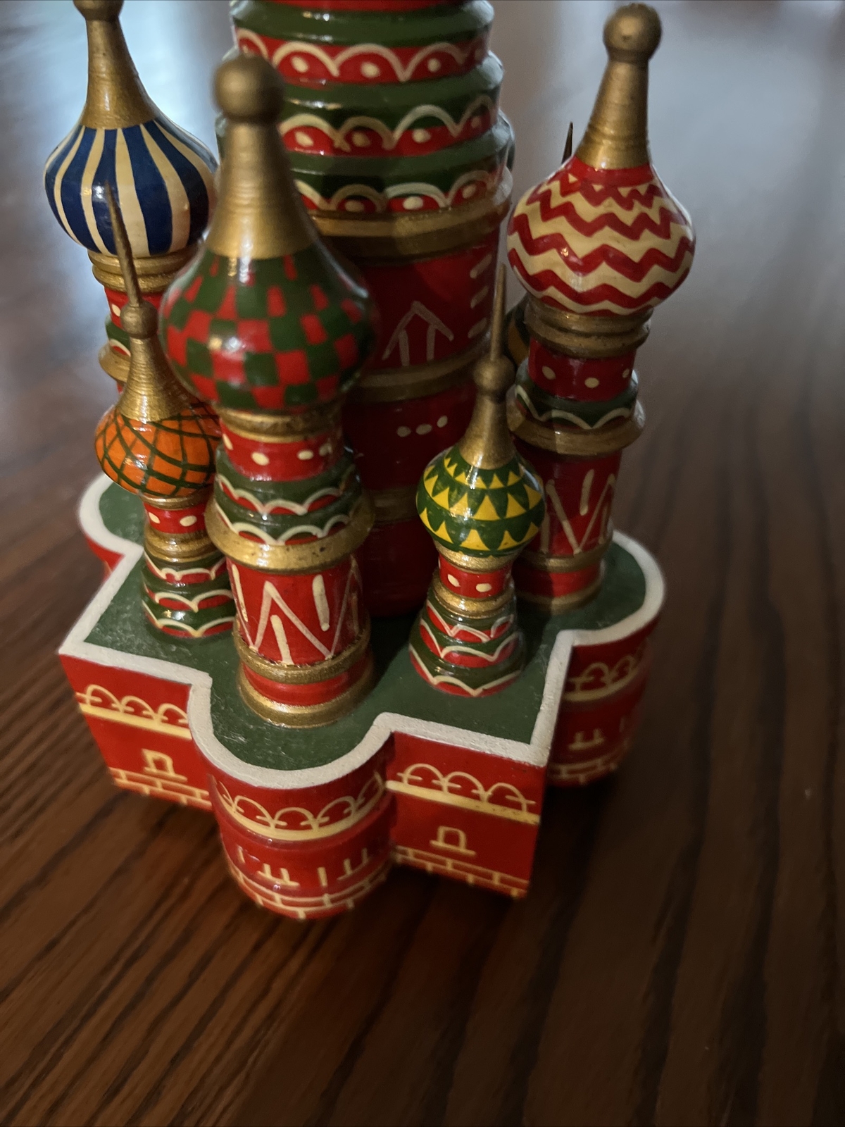 Vintage Lacquered Wood Russian Moscow St Basil's Cathedral Music Box | eBay