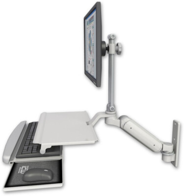 ICW Ultra 180 Arm with EV710 monitor mount wall mount and a work ...