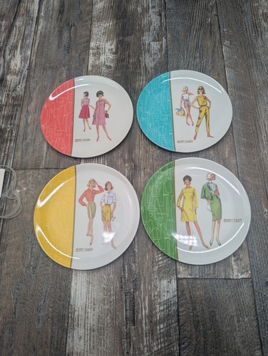 Simplicity Pattern Plate Lot Of 4 Melamine 6 3/4” Inches Sewing ...