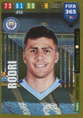049 MANCHESTER CITY.FC - RODRI # ESPANA PANINI CARD FIFA 365 - 2020 | eBay