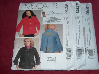 🌹 McCALL'S #M5763 - LADIES ~STEP BY STEP~ THREE STYLE JACKET PATTERN 8 ...