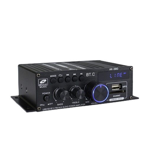 800W 2 Channel Bluetooth Mini HIFI Power Amplifier Audio Stereo Amp ...