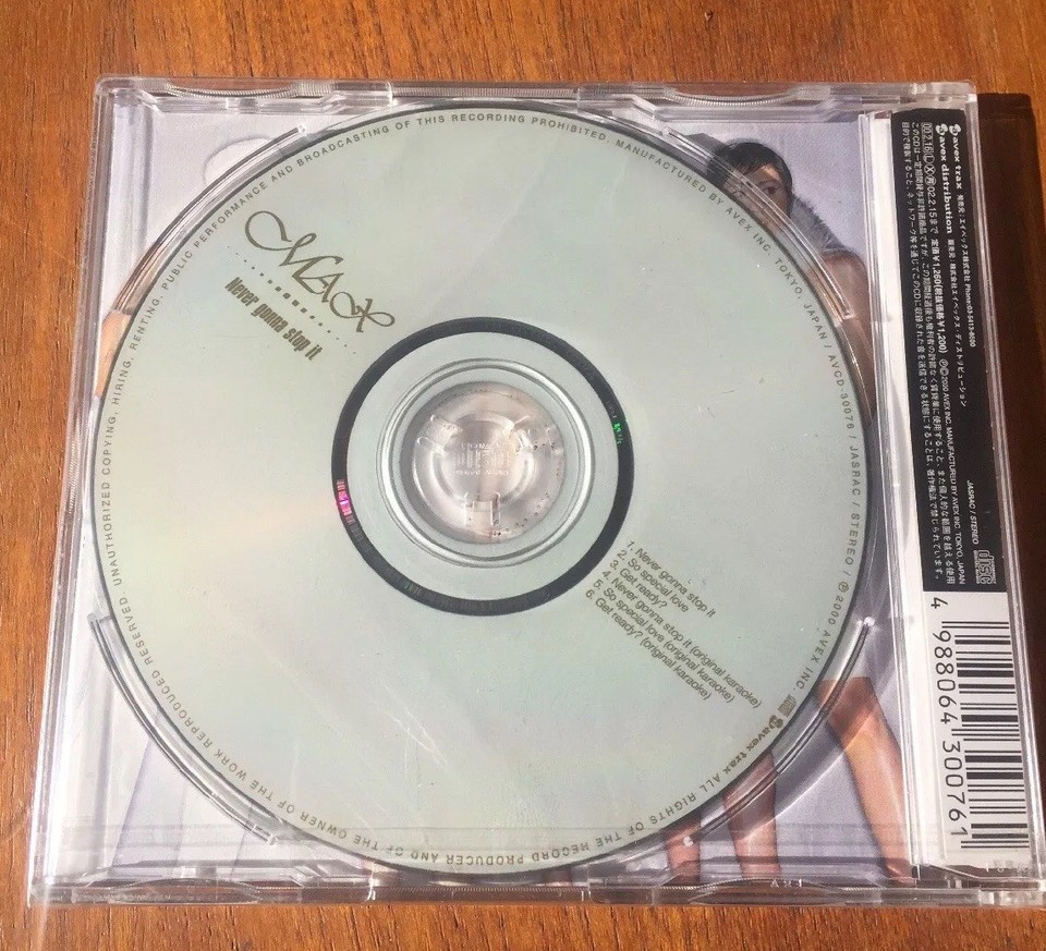 MAX Never gonna stop it AVCD-30076 Maxi-Single JAPAN 2000 NEW | eBay