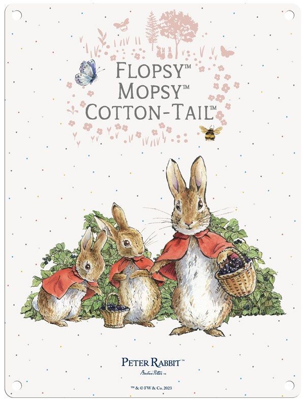 Flopsy Mopsy Cotton-Tail by Beatrix Potter Licensed Steel Sign 200mmx ...