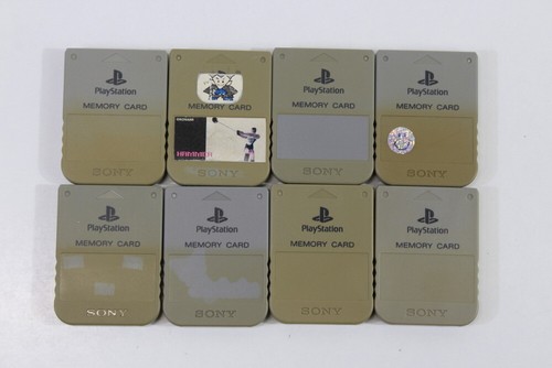 Official SONY PlayStation 1 PS1 OEM Memory Card x1 Console Gray TESTED ...