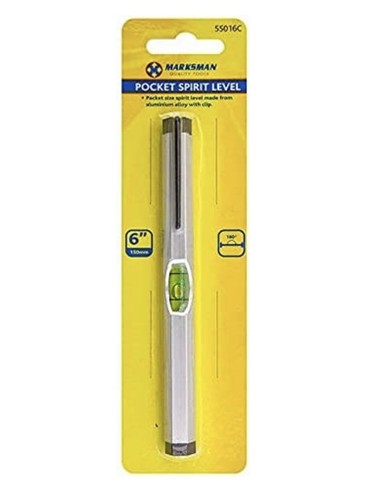 6” / 150mm Aluminium Mini Pocket Spirit Level Pen Style Clip DIY Small ...