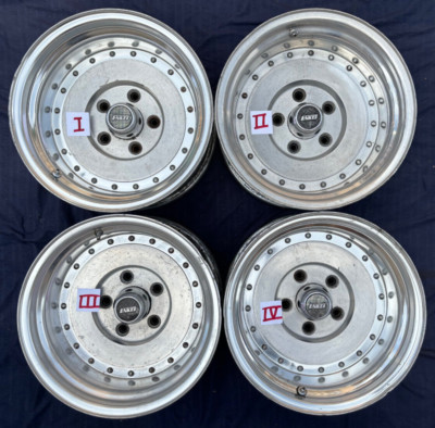 (4) Vintage 15" Enkei Wheels 15x8.5 Rims 5x5" Chevy GMC C10 Silverado ...