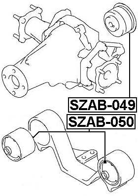 Arm Bushing Rear Differential Mount FEBEST SZAB-050 OEM 27562-66J20 | eBay
