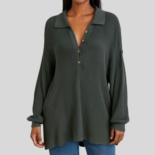 Free People FP Beach Picnic Sweater Women's Size XL Green Eucalyptus ...