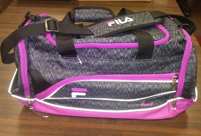 Fila Filatech Sprinter Black/Gray & Purple Medium Size Duffle Gym Bag ...