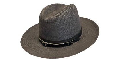 The Lawman Genuine Milan Grey Law Enforcement Hat Large Brim Leather ...