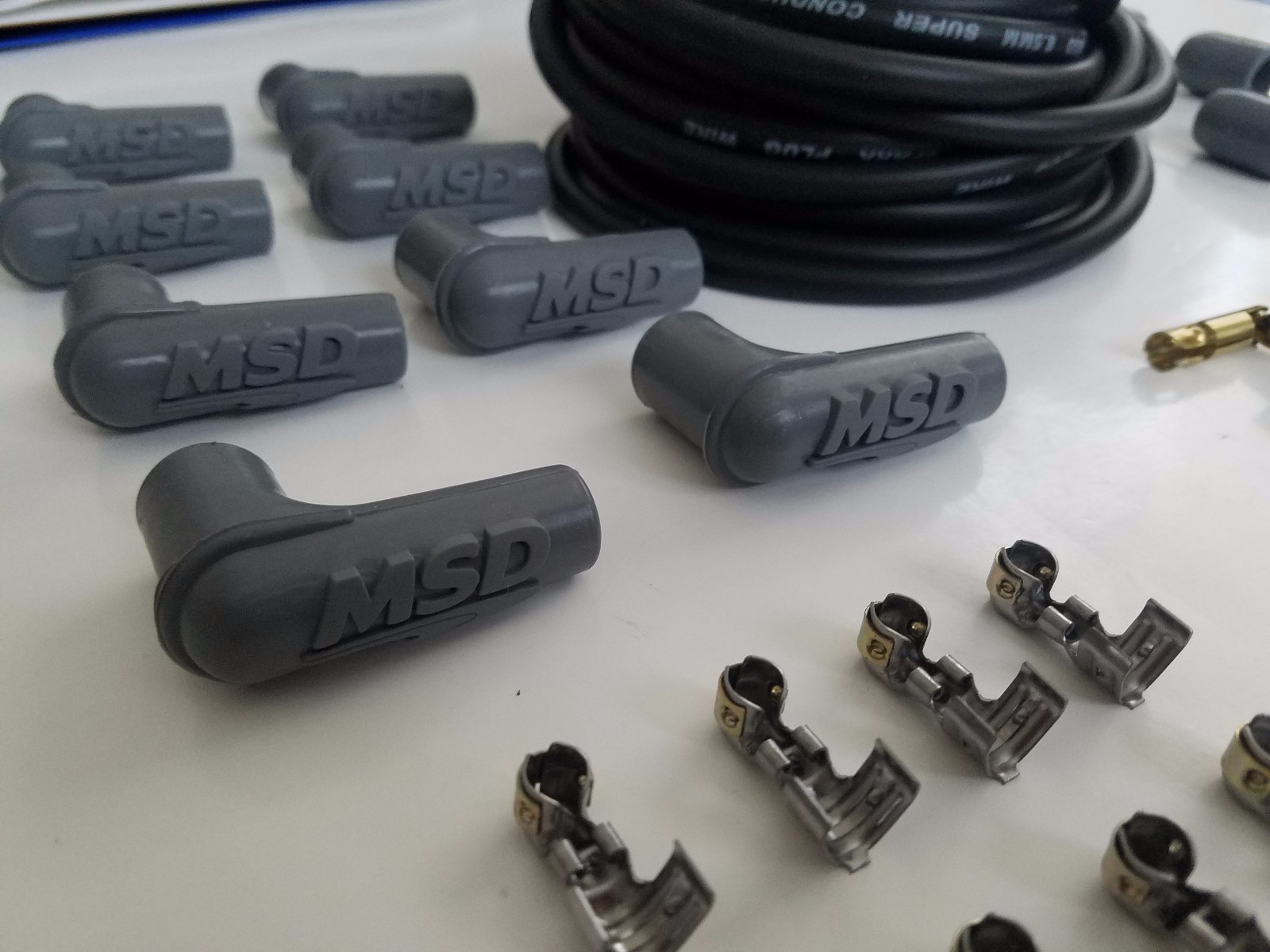 Universal MSD Super Conductor 8.5mm Black Spark Plug Wire Socket Right ...