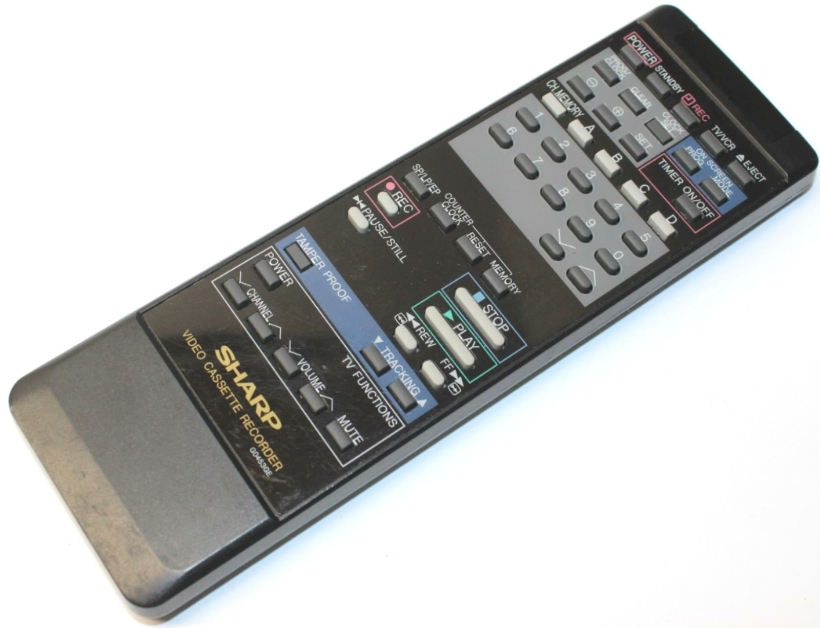 Sharp G0453GE VCR Video Cassette Remote Control for Model VC2208 ...