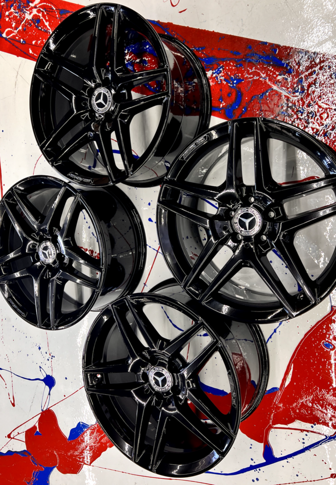 19" WHEELS RIMS WHEELS FIT MERCEDES BENZ S550 AMG S63 C63 C E Set 4 BLK ...