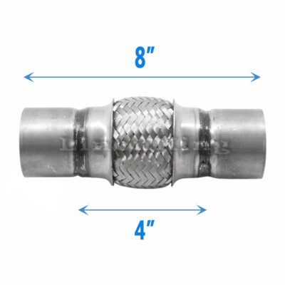 For 2 1/4" Exhaust Flex Pipe 2.25" x 4" Heavy Duty Stainless Steel 8"OL ...