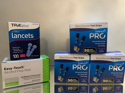 Embrace Pro Blood Glucose Test Strips 150 Count, PLUS lancets and ...