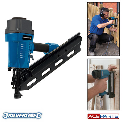 Silverline 90mm Air Framing Nailer Nail Gun For Roofing Fencing Decking ...