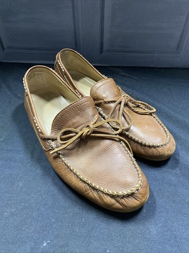 FRYE Tie Leather Brown 11 M Men Driving Moccasin Loafers EUC A3 | eBay