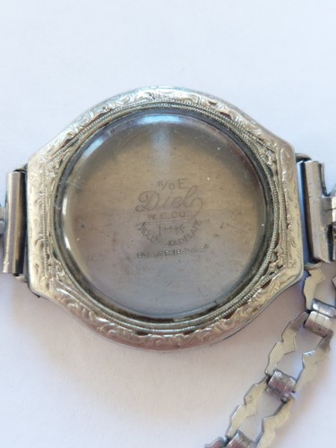 Antique Diel WC Co. 19K Rolled Gold Hinged Wrist Watch Case w Stainless ...