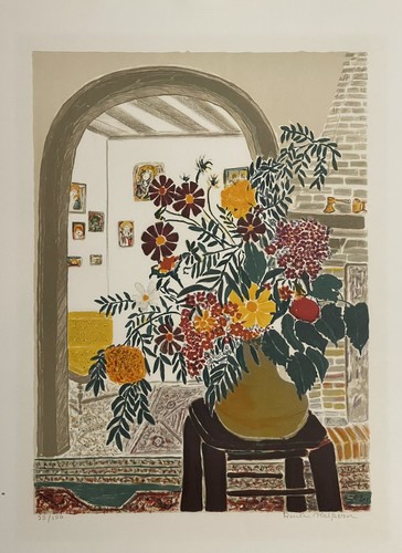 Renee Halpern Color Lithograph Print Still Life W/ Flowers Signed Ltd ...