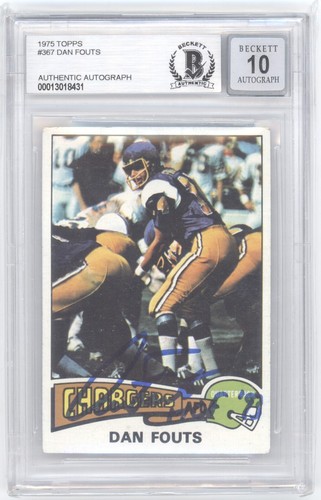 DAN FOUTS SIGNED "HOF 93" 1975 TOPPS ROOKIE #367 BAS BGS BAS BGS 10 ...