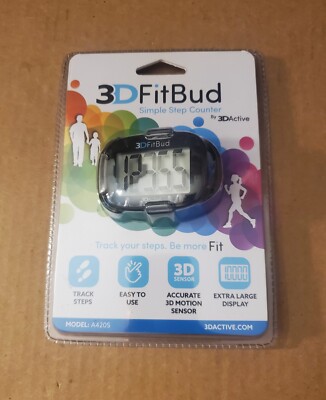 3DFitBud Simple Step Counter Walking Pedometer with Clip and Lanyard ...