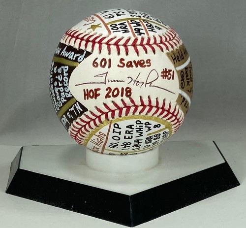 Trevor Hoffman Signed OML VCBC SuperStats Baseball, Hand Painted, HOF ...
