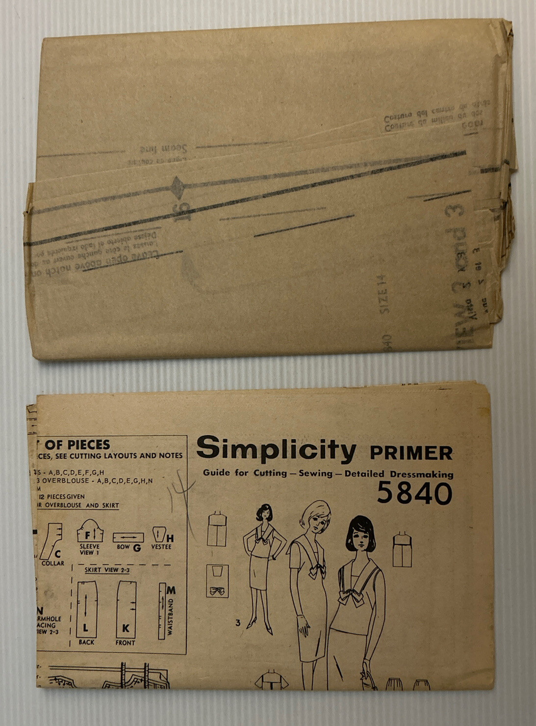 Simplicity 5840 Vintage 60s Sewing Pattern Bust: 34 One-Piece Dress ...