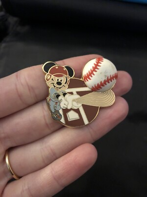 Disney Pin Mickey Mouse Sports Baseball Free D Swinging Rubber | eBay